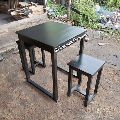Jual 1 set meja makan minimalis, ( 1 meja 2 bangku ) kayu jati belanda ...