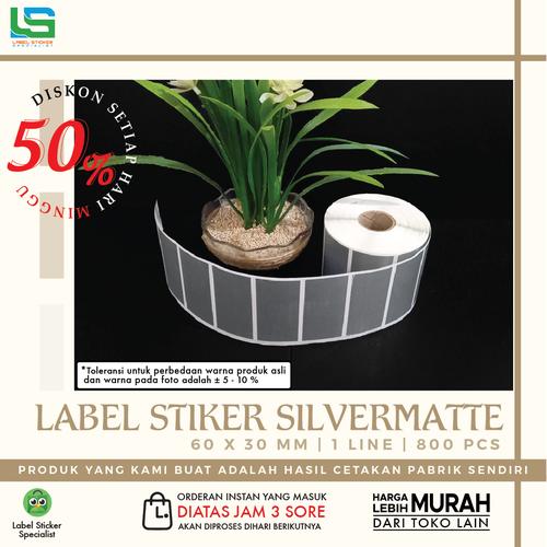 Jual Label stiket Silvermatte, Silver Pet Isi 800 PCS - 50x20 mm 1 line ...