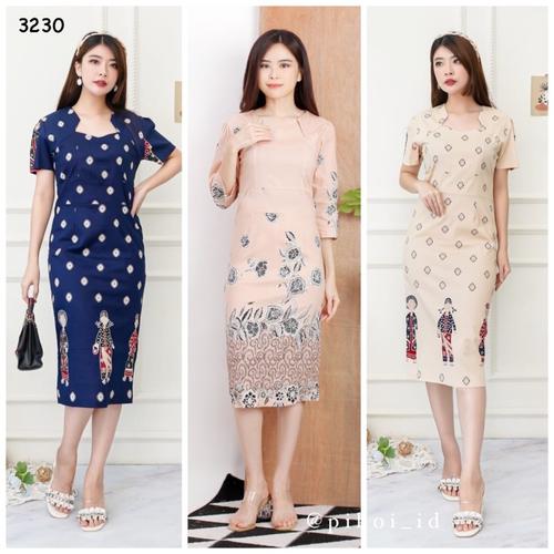 Jual Dress Batik Wanita Modern / Dress span Batik / kantor / pesta ...