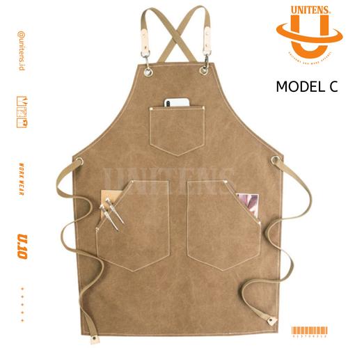 Jual UNITENS ACL.V14 Apron Canvas Leather Strip Webing Unisex Original ...