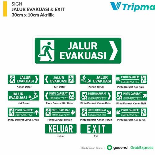 Jual Rambu Jalur Evakuasi - Exit 30cm x 10cm Acrylic - Jakarta Timur ...