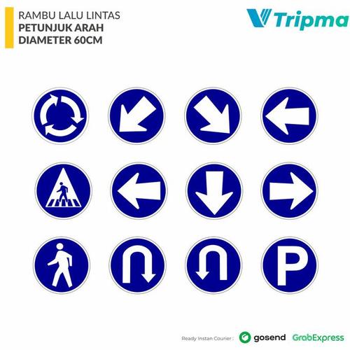 Jual Rambu Petunjuk Arah Lingkaran 60cm Plat Alumunium - Jakarta Timur ...
