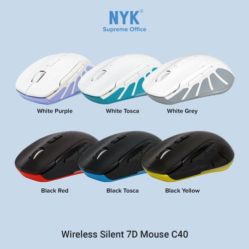 Jual Mouse NYK Wireless C40 7D Silent Click Power Saving - White Tosca ...