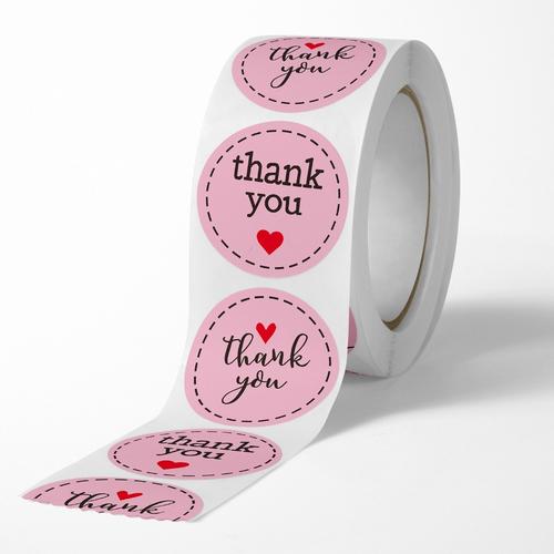 Jual ELBER HL0596 Stiker Thank you Roll 500 Pcs Sticker Label Thank you ...