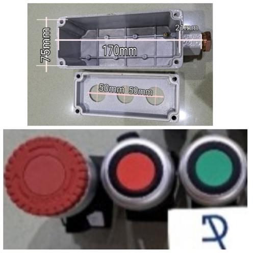 Jual explosion proof box 3pole,push button red,green,emergency reset ...