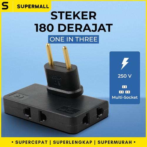 Promo Colokan Steker Dinding - Colokan Dinding Rotasi Anti Mentok - 3 ...