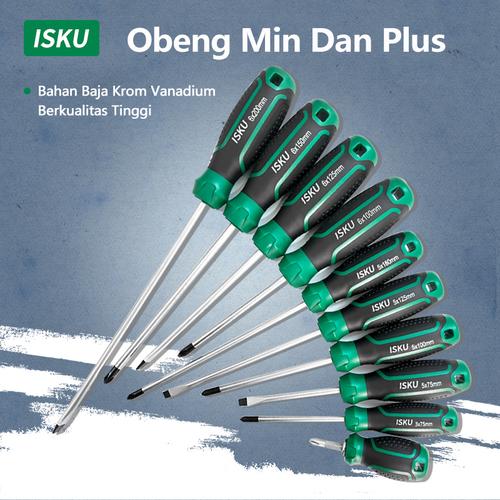 Jual ISKU obeng set Screwdriver Sets /Obeng Plus Minus Magnet 2-in-1 ...