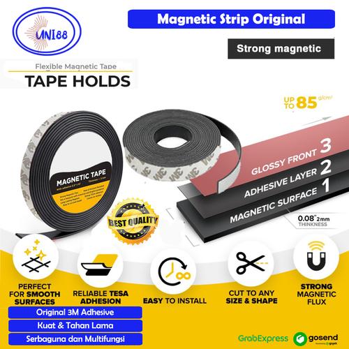 Jual Magnet Tape Strip Flexible Magnetic Adhesive Tempel Dinding ...