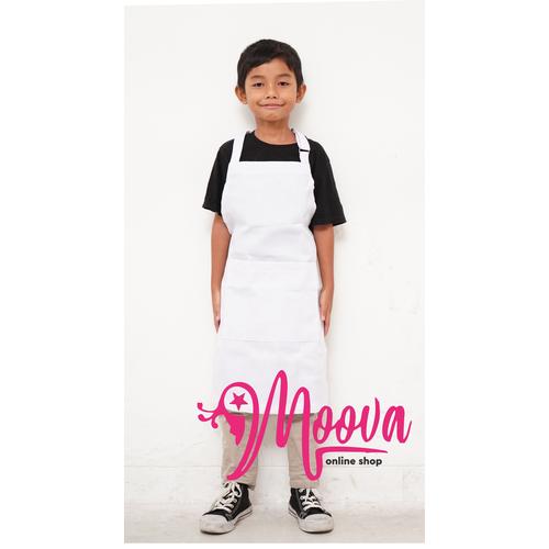 Promo Apron anak Celemek Anak Tanpa Topi Bahan Drill - Putih - Kota ...