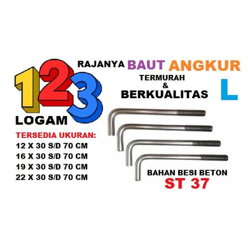 Jual Baut Angkur L (5/8) 16mm x 30 x 10 cm Bahan Besi Beton ST37 SNI ...