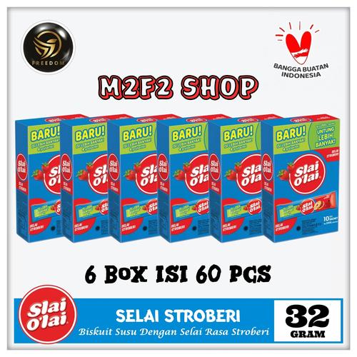 Jual Biskuit Slai Olai Strawberry | Selai Stroberi - 32 gr (Harga 6 Box ...