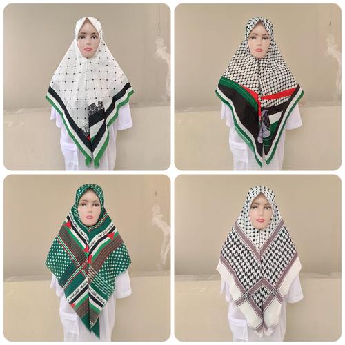 Jual Hijab Segi Empat Palestina Kerudung Palestina Hijab Voal Motif ...
