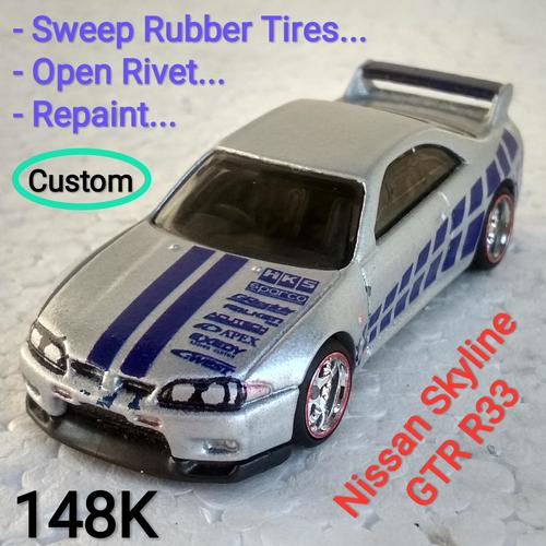 Jual Hot Wheels Nissan Skyline GTR R33 Custom FnF Fast Furious - Kab ...
