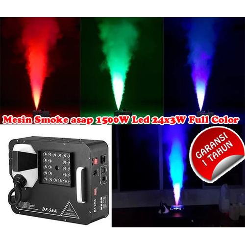 Jual Mesin Smoke asap 1500W Led 24x3W Full Color DMX Smoke Machine Fog ...