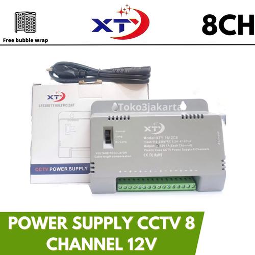 Jual Power Supply CCTV 8 channel XTY switching untuk 8 Kamera cctv 12V ...
