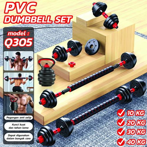 Promo BGSPORT SET DUMBELL PVC / BARBEL PVC SET ALAT ANGKAT BEBAN 20KG ...