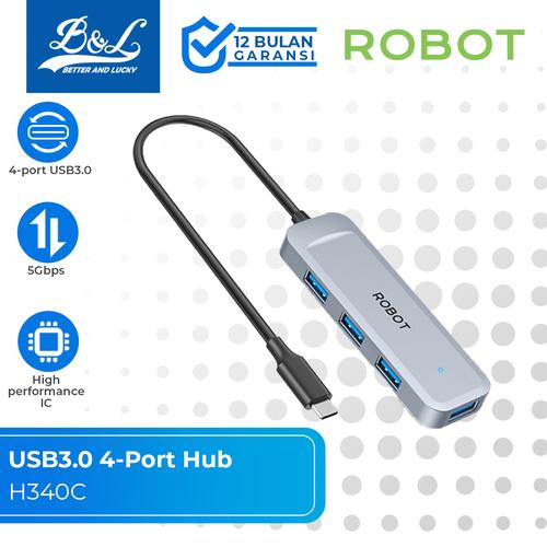 Jual ROBOT H340C Type-C to 4-Port USB3.0 Hub 5Gbps - Jakarta Barat ...