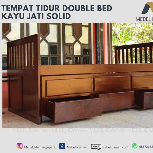 Jual Tempat tidur double bed kayu jati solid - Kab. Jepara - mebel ...