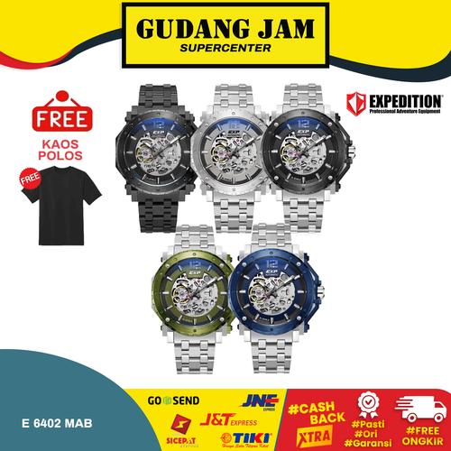 Promo Jam Tangan Pria Expedition Analog E 6402 MAB E6402 EXP6402 Steel - Full Silver Cicil 0% 3x ...