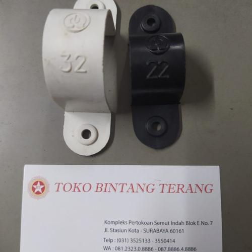 Jual klem Conduit 3/4" - 22 mm / clamp pipa pvc 3/4" 50 pcs - Kota ...
