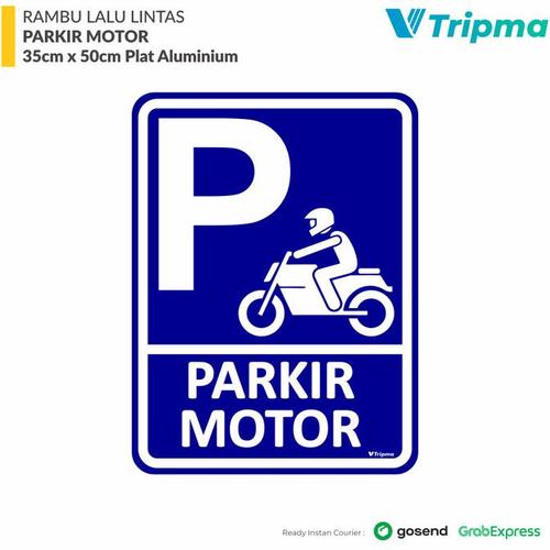 Jual Rambu Parkir Motor Model Kotak 35cm x 50cm Plat Alumunium ...