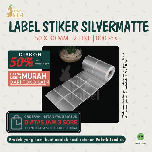 Jual LABEL STIKER BARCODE SILVERMATTE , SILVER PET MATE, 50X30 MM ...