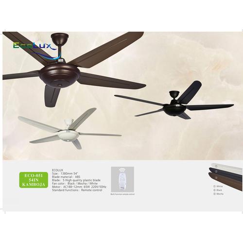 Jual Kipas Angin / Ceiling Fan Ecolux Kamboja 54 Inch ECO-051 + Remote ...