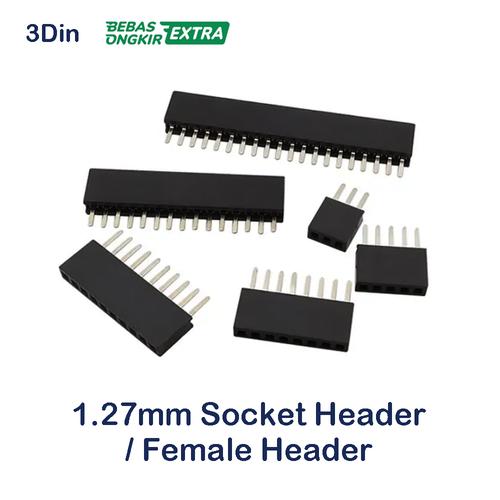 Jual Socket Header 1.27mm Female Header 1.27 mm Single Row - 1x6 - Kota Tangerang - 3Din Jakarta ...