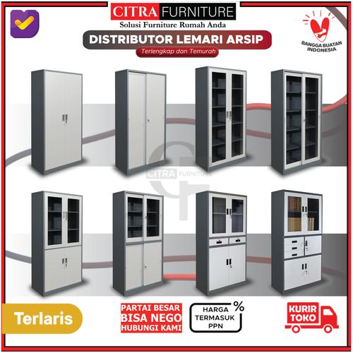 Promo Lemari Arsip Besi Kantor 2 Pintu Tinggi Grey | Filling Cabinet ...