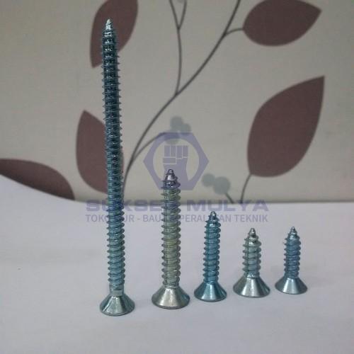 Jual BAUT FAB #8x2" Skrup 5 cm Sekrup Baut Tapping Screw Plus Flat Head ...
