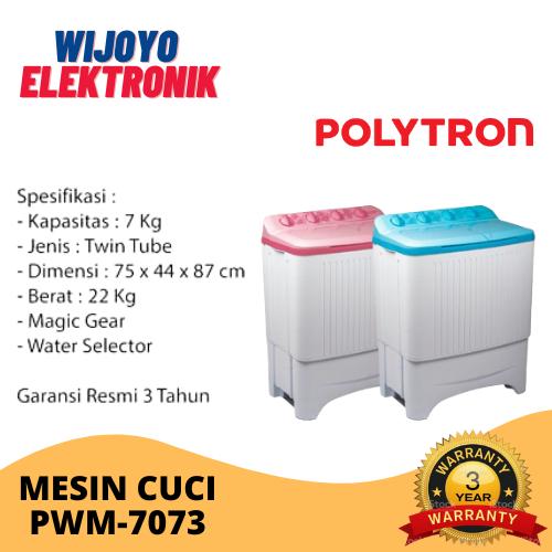 Jual Mesin Cuci POLYTRON PWM 7073 - 2 Tabung 7KG Garansi Resmi POLYTRON ...