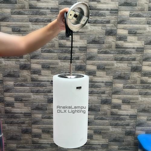 Jual lampu gantung mini bar cafe kaca tabung putih doff minimalis dlx ...