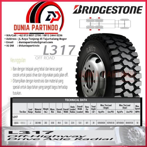 Jual Ban Truk BRIDGESTONE L317 UK. 12R22.5 16PR. Chat Diskon - Kab ...
