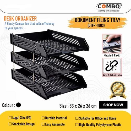Jual Document Tray Plastik / Rak Dokumen Plastik / Paper Tray 3 Susun ...