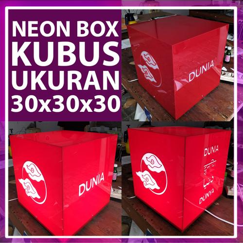 Jual Neon Box Kubus 30x30x30cm Bisa Tempel Dinding Bisa Taruh Meja ...