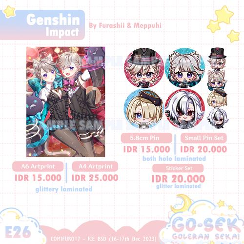 Jual A4/A6 Print & Pin Genshin Impact Lyney, Lynette, Freminet ...