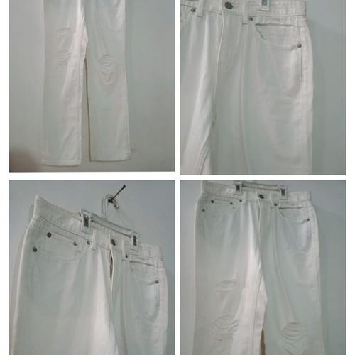Jual Celana Panjang Putih Jeans Putih white Unisex Original - M - Kota ...