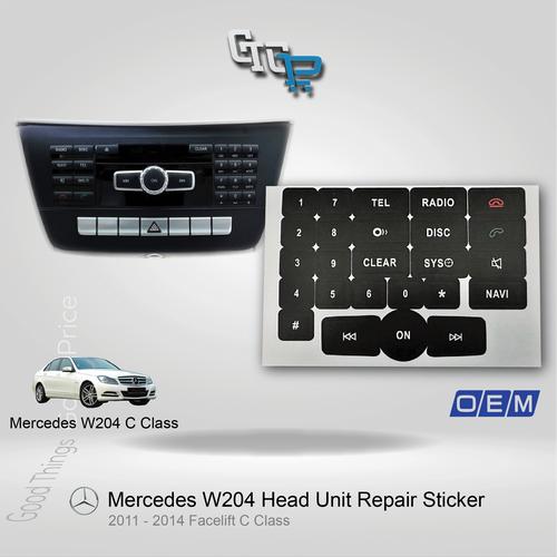 Promo Sticker Decal Tombol Head Unit HU Mercedes Benz W204 C Class ...