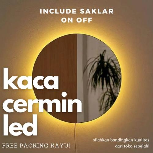 Jual Kaca Cermin Bulat LED Aesthetic Jumbo Diameter 90cm / Cermin LED ...