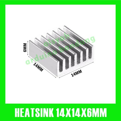 Promo Aluminium HeatSink Heat Sink 14x14x6 mm Pendingin Tanpa lem Polos ...