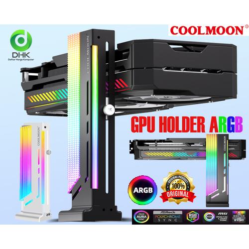Jual vga riser Coolmoon Led 5v 3pin Argb Syncron Bracket Stand VGA ...