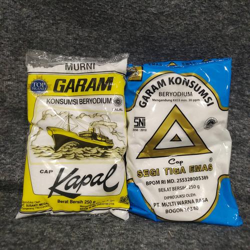 Jual garam beryodium cap kapal/garam meja segitiga emas/garam meja ...