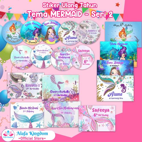Jual Stiker Ulang Tahun Anak Tema Mermaid - AKSB Mermaid 14, Kotak ...