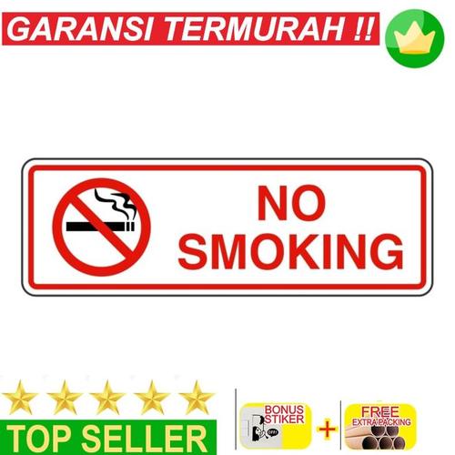 Jual Promo RAMBU PLANG NO SMOKING DILARANG MEROKOK 30CM X 10CM ACRYLIC ...