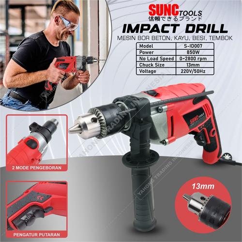 Jual Mesin Bor Tembok Kayu Besi Beton Impact Drill 13mm SUNC TOOLS ...