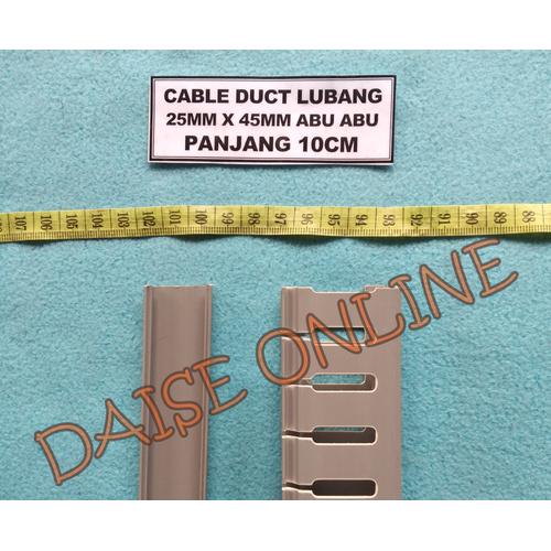 Jual KABEL DUCT/CABLE DUCT LUBANG 25MM X 45MM ABU ABU PANJANG 10CM ...