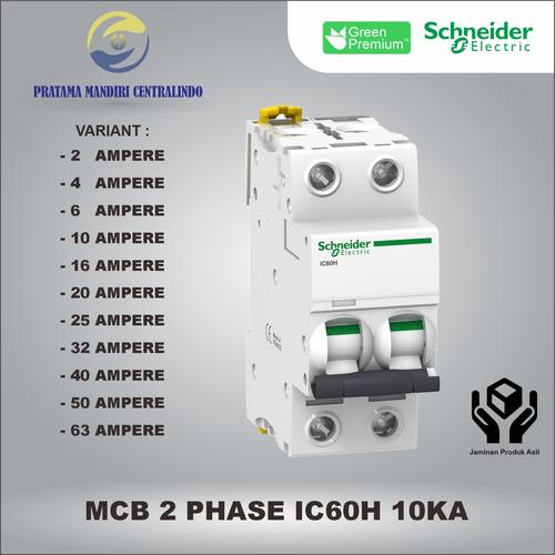 Jual MCB 2 PHASE iC60H 10kA SCHNEIDER 2 POLE 2P - 2AMPERE s.d 63AMPERE ORI - 16A - Jakarta Barat ...