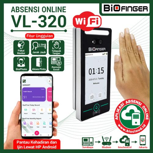 Jual BioFinger Absensi Online VL-320 WiFi USB LAN Kontrol Akses Wajah ...
