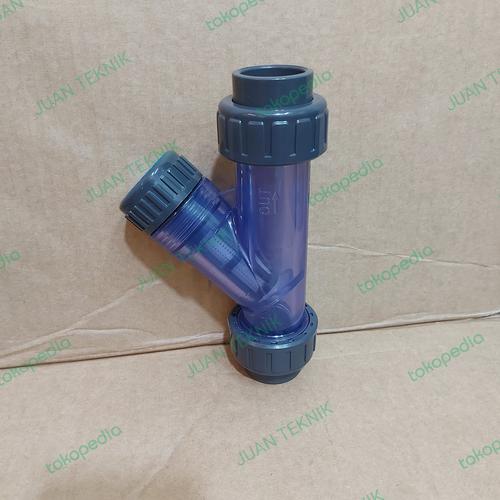 Jual y strainer pvc transparant 11/2" inch dn40 jis 10k model socket ...