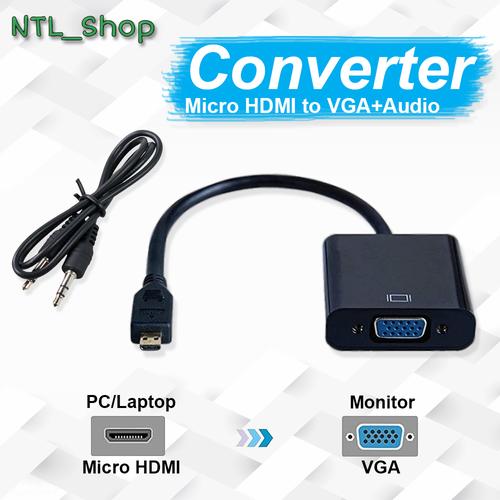 Jual Converter MICRO HDMI to VGA konektor Micro HDMI to VGA+Audio ...